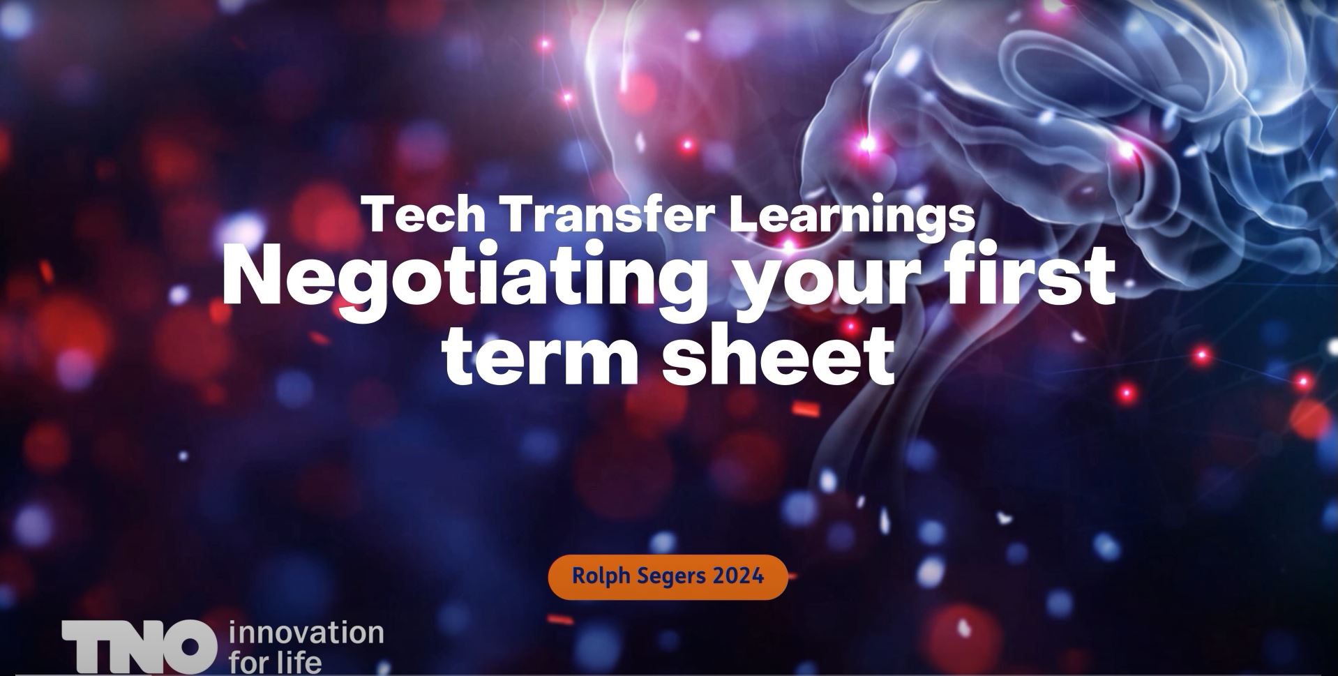 eLearning: Negotiating your first term sheet - TNO Ventures